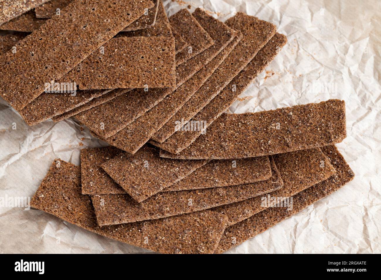 crispy rye bread, healthy foods made from rye flour, thin and crispy ...
