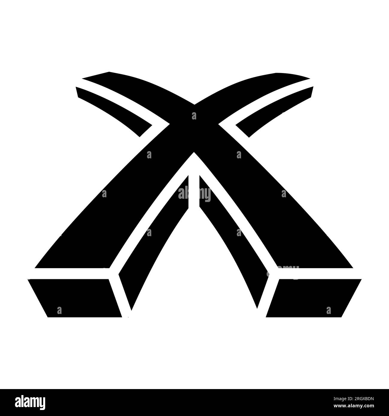 Black 3d Shaped Letter X Icon on a White Background Stock Photo - Alamy