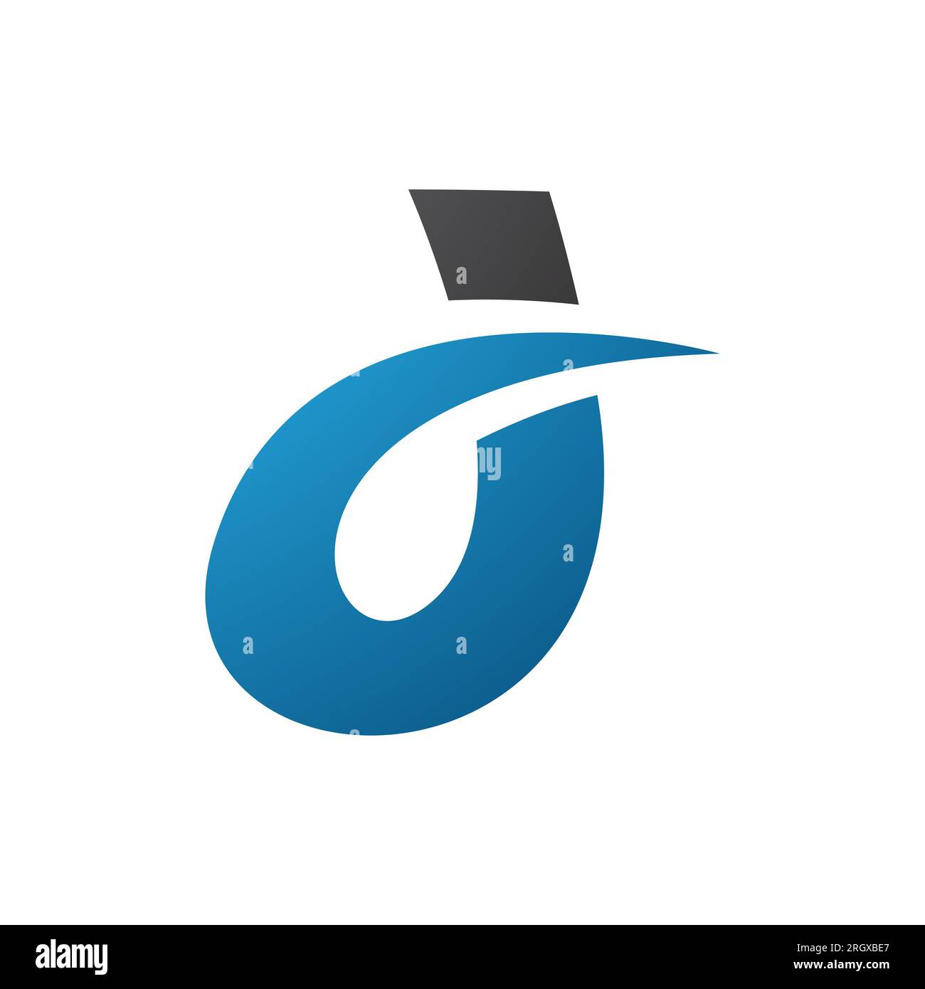 Black and Blue Curved Spiky Letter D Icon on a White Background Stock ...