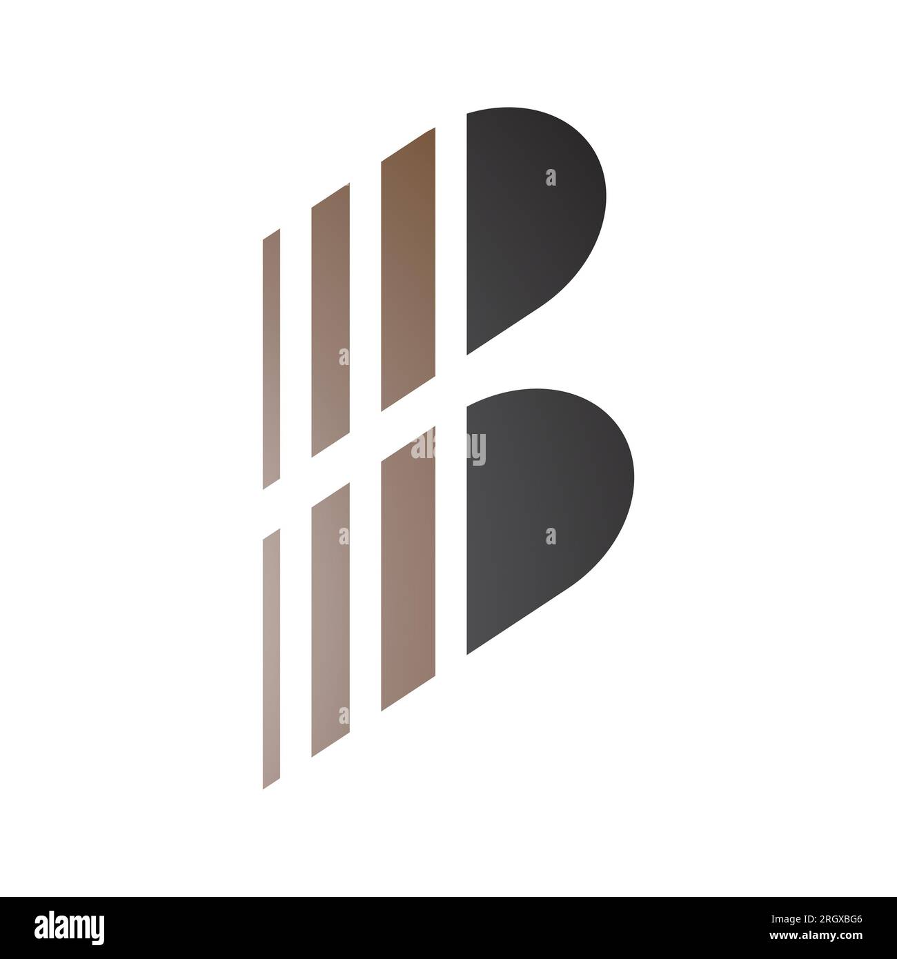 Black and Brown Letter B Icon with Vertical Stripes on a White ...