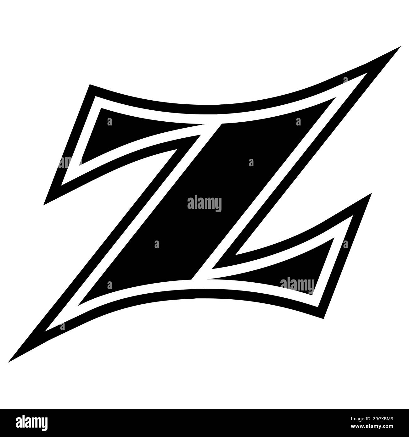 Black Arc Shaped Letter Z Icon on a White Background Stock Photo - Alamy