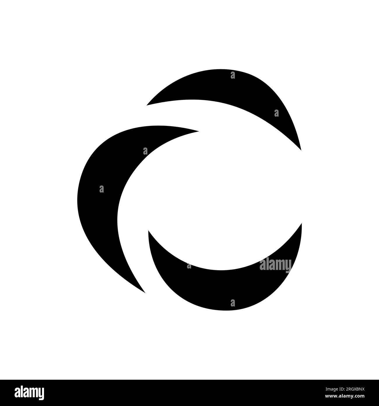 Black Crescent Shaped Letter C Icon on a White Background Stock Photo ...