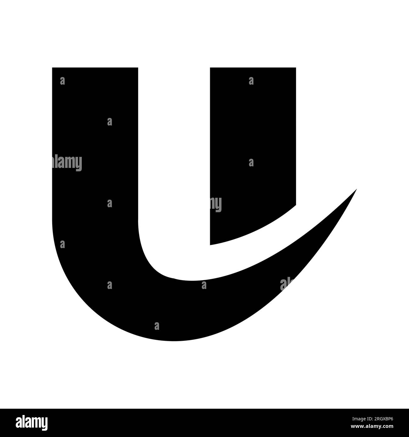 Black Bold Curvy Shaped Letter U Icon on a White Background Stock Photo ...
