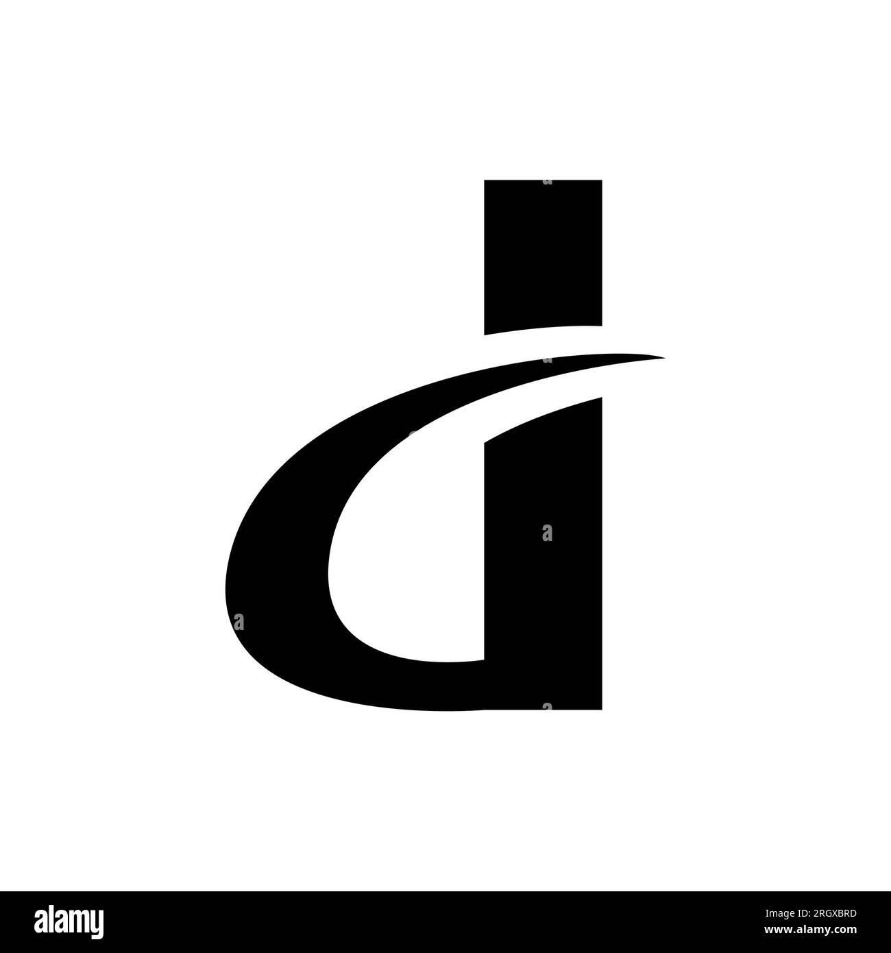 Black Curvy Pointed Letter D Icon on a White Background Stock Photo - Alamy