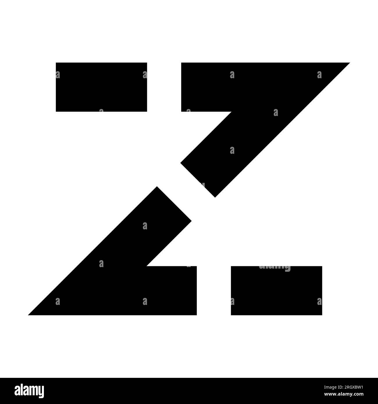 Black Dotted Line Shaped Letter Z Icon on a White Background Stock ...