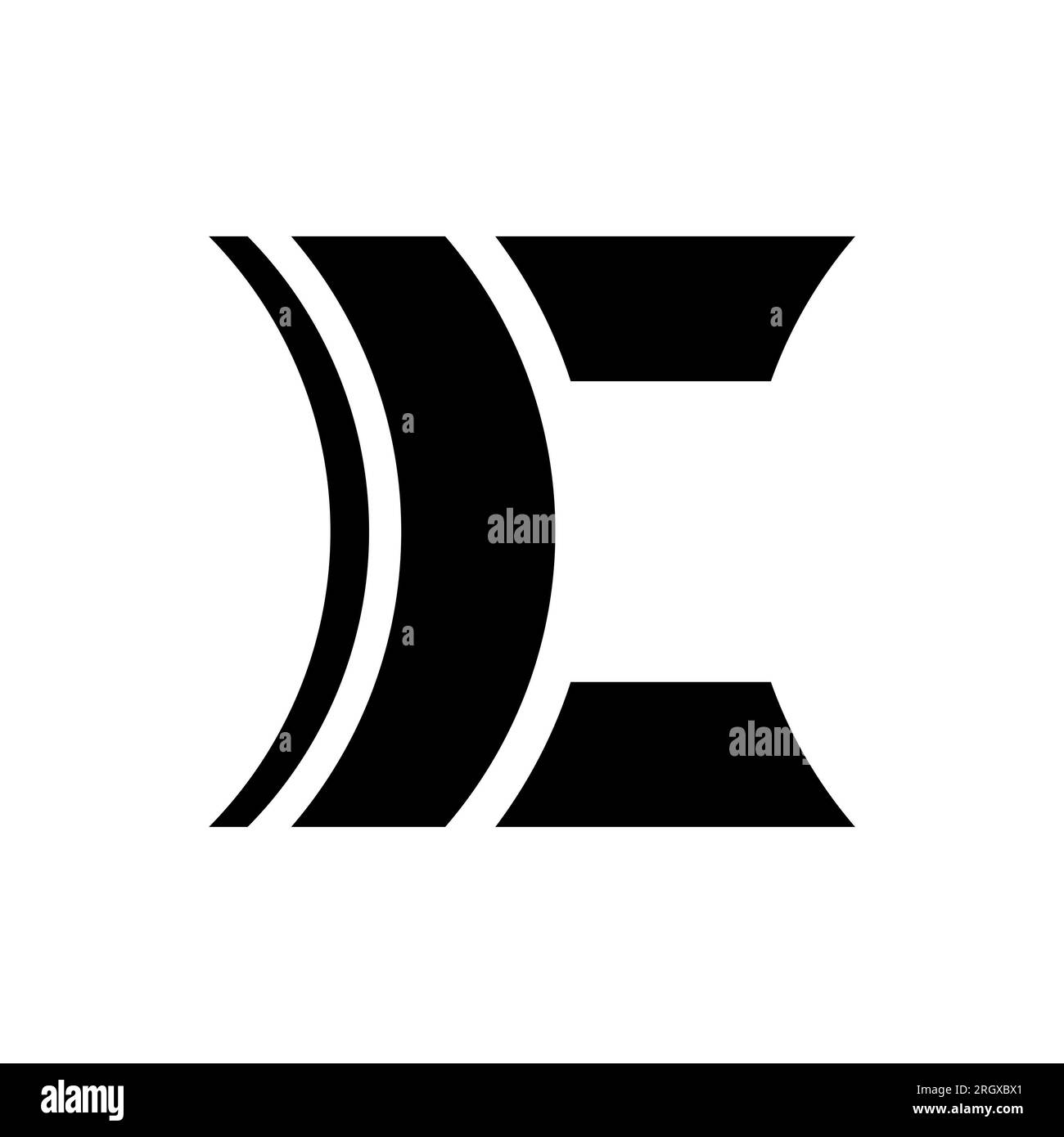 Black Lens Shaped Letter C Icon on a White Background Stock Photo - Alamy