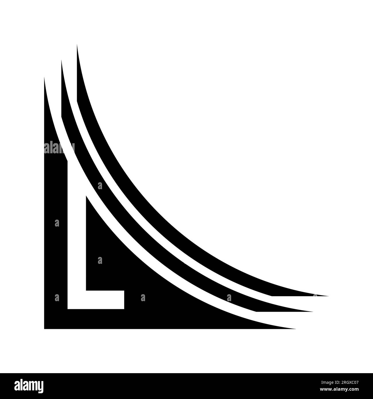 Black Letter L Icon with Layers on a White Background Stock Photo - Alamy