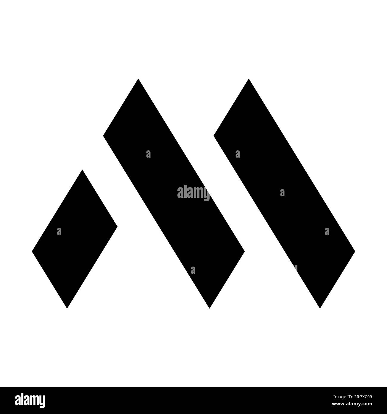 Black Letter M Icon with Rectangles on a White Background Stock Photo ...