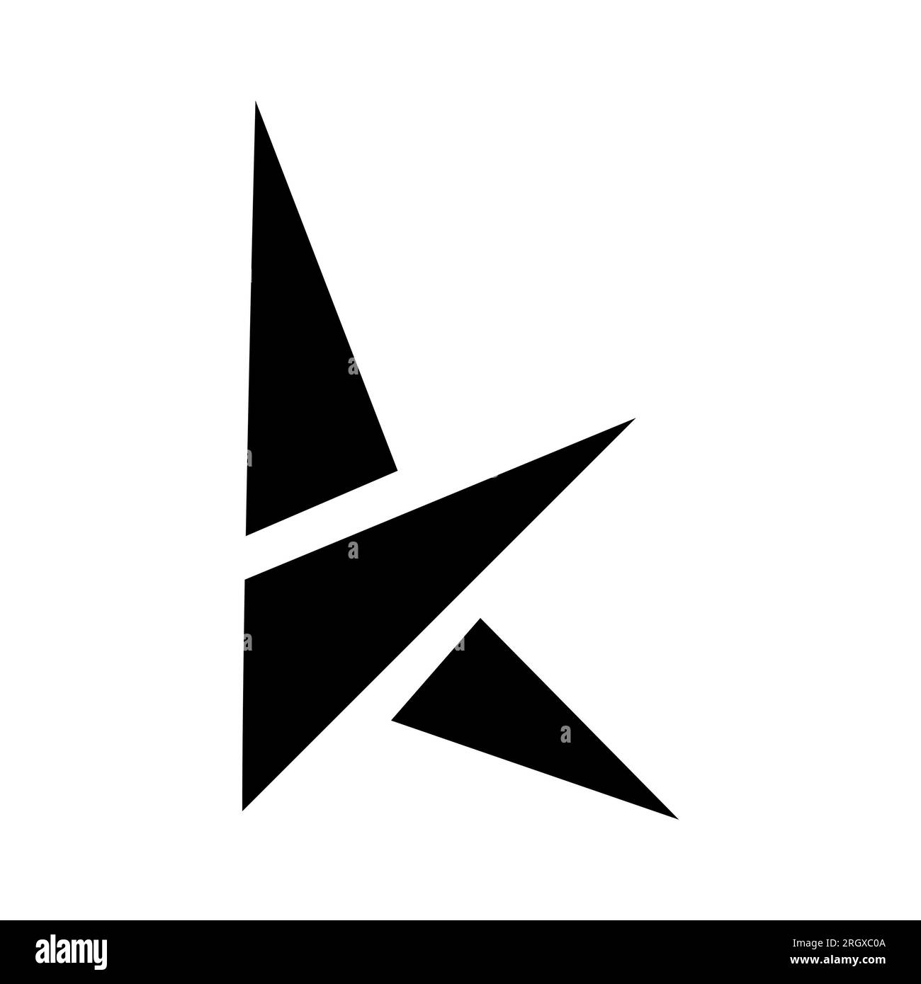 Black Letter K Icon with Triangles on a White Background Stock Photo ...