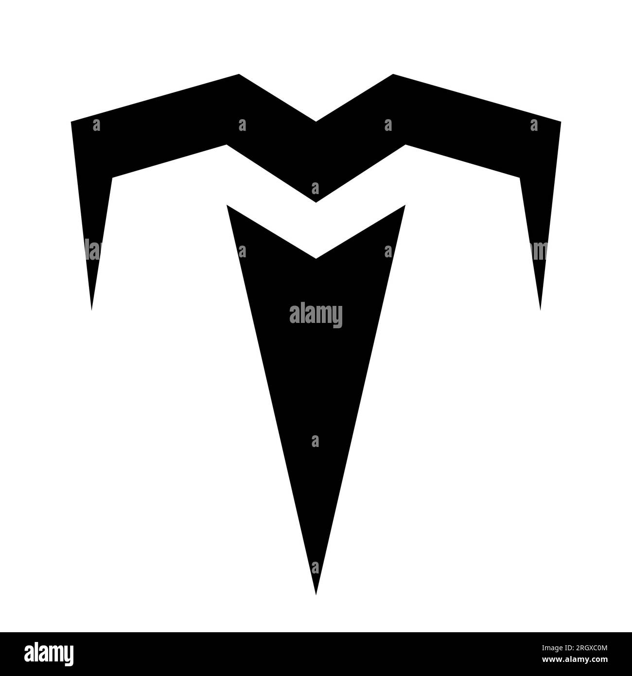 Black Letter T Icon with Pointy Tips on a White Background Stock Photo ...