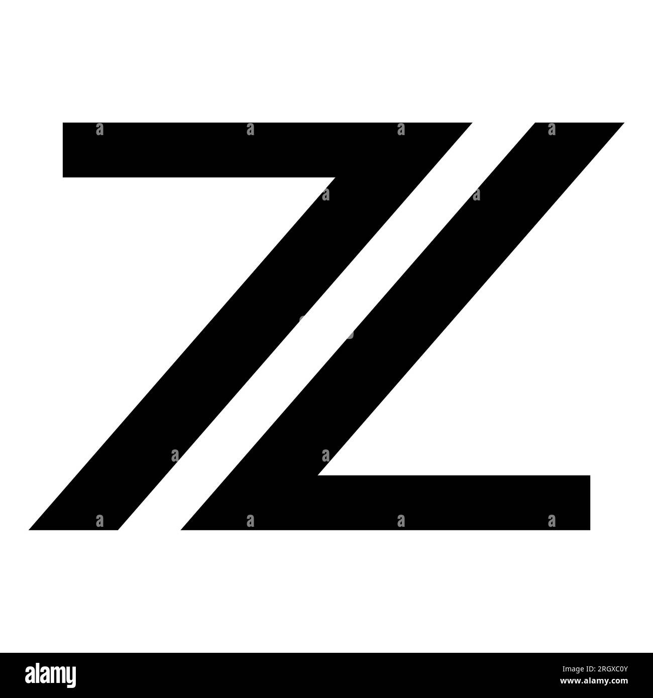 Black Number 7 Shaped Letter Z Icon on a White Background Stock Photo ...
