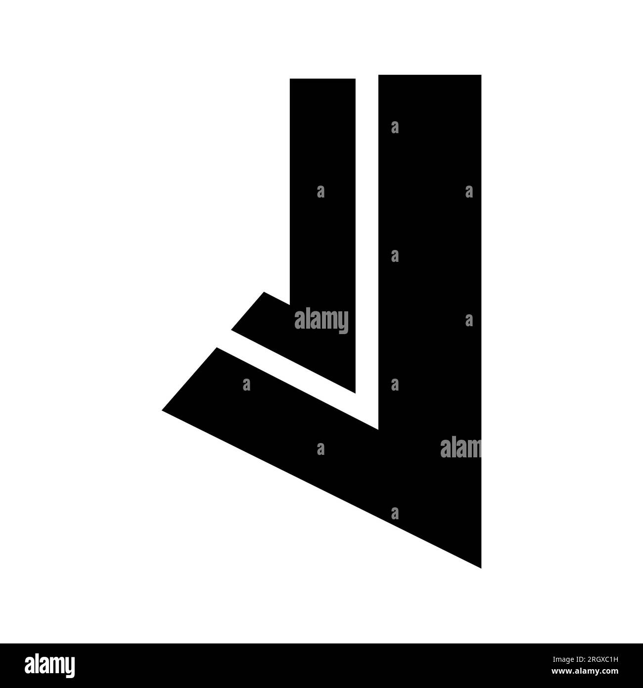 Black Letter J Icon with Straight Lines on a White Background Stock ...