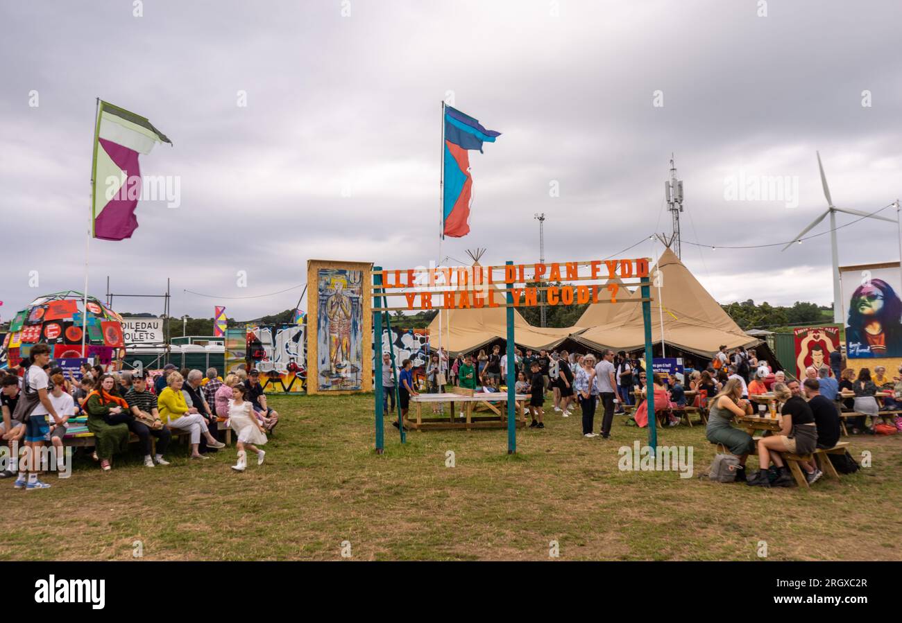 Visitors to the 2023 Eisteddfod Welsh cultural festival in Gwynedd ...