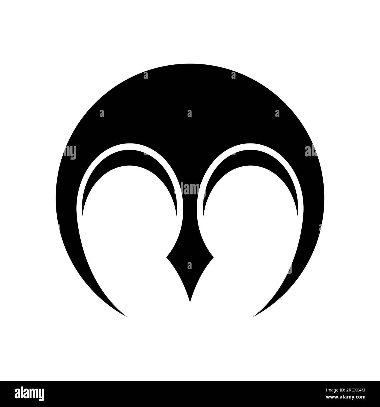 Black Round Letter M Icon with Pointy Tips on a White Background Stock ...