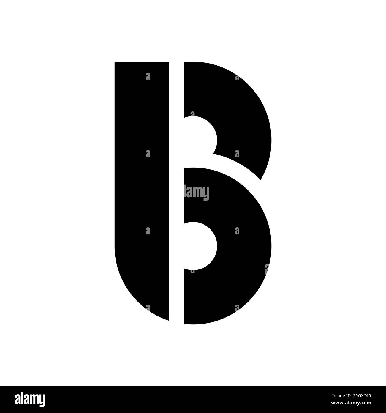 Black Round Disk Shaped Letter B Icon on a White Background Stock Photo ...