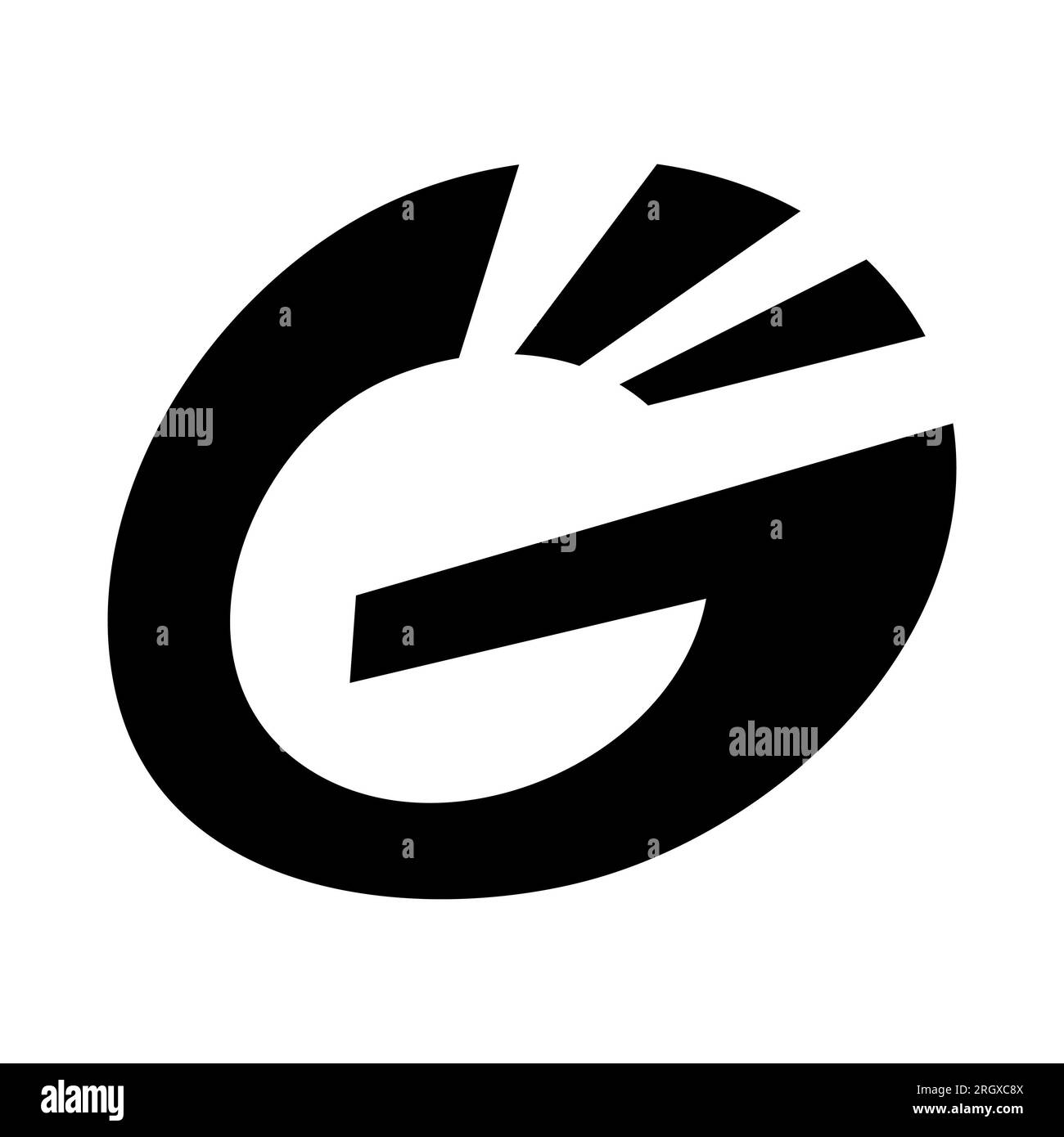 Black Striped Oval Letter G Icon on a White Background Stock Photo - Alamy