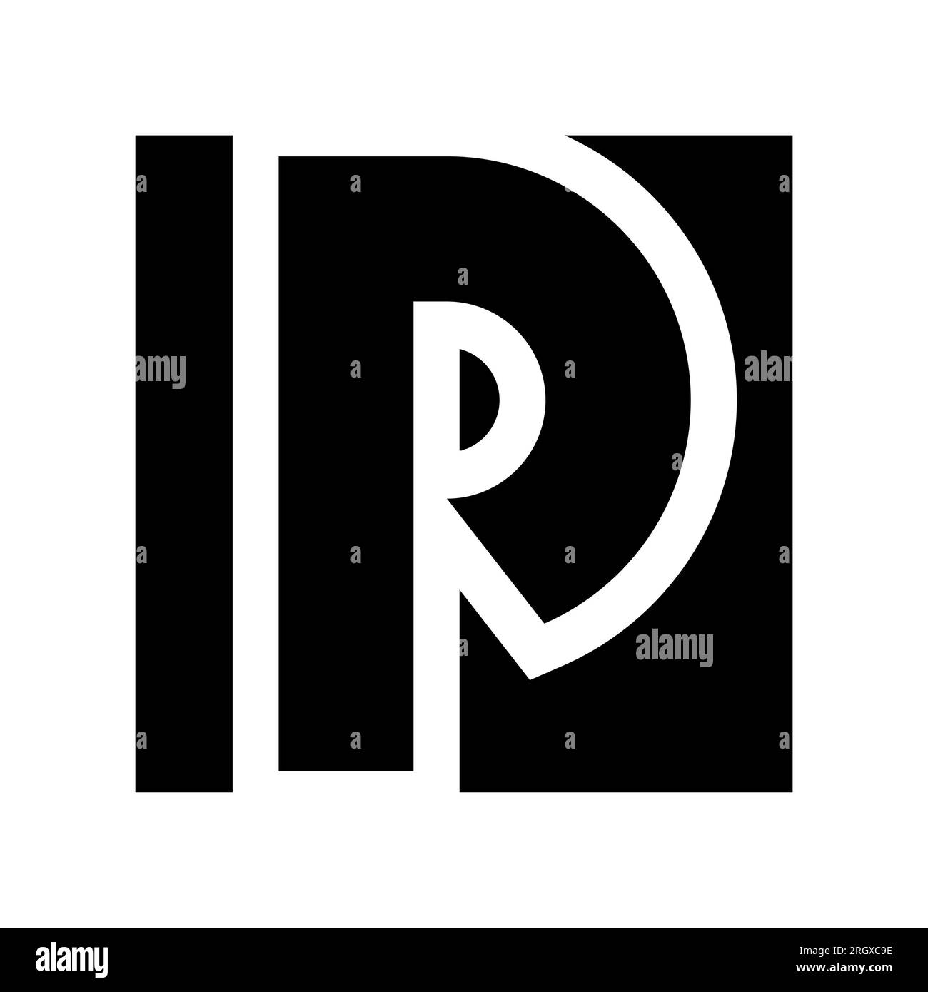 Black Square Letter P Icon on a White Background Stock Photo - Alamy