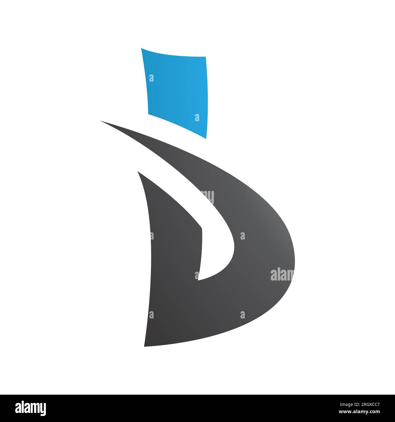 Blue and Black Bold Spiky Letter B Icon on a White Background Stock ...