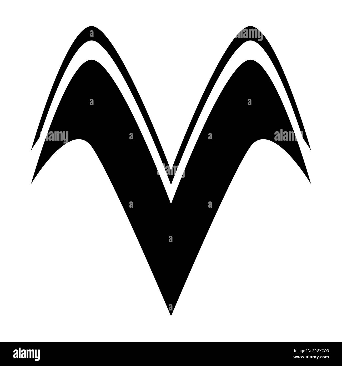 Black Wing Shaped Letter V Icon on a White Background Stock Photo - Alamy