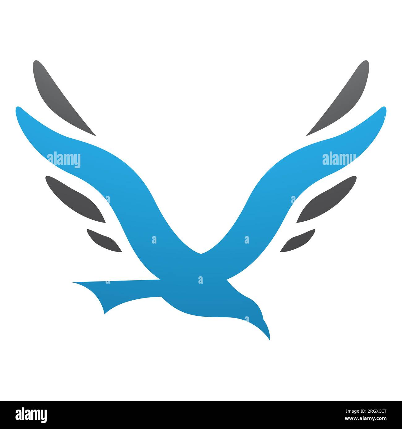 Blue and Black Bird Shaped Letter V Icon on a White Background Stock ...