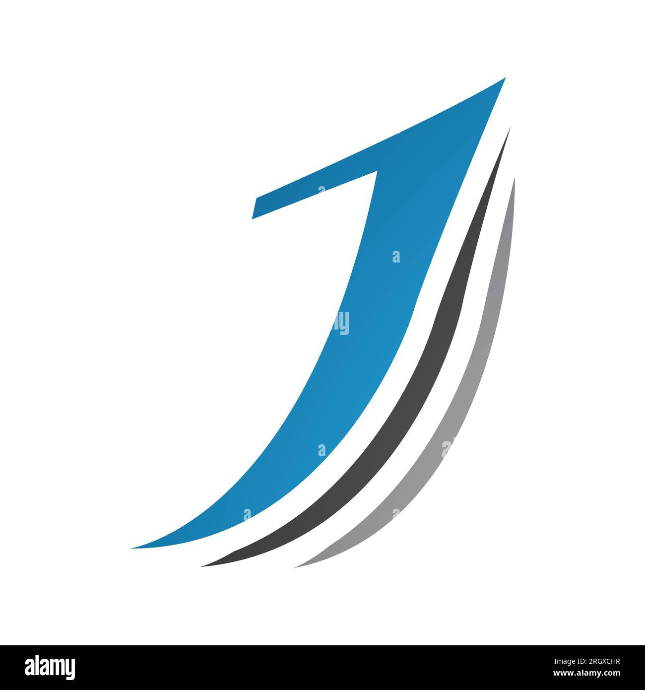 Blue and Black Layered Letter J Icon on a White Background Stock Photo ...