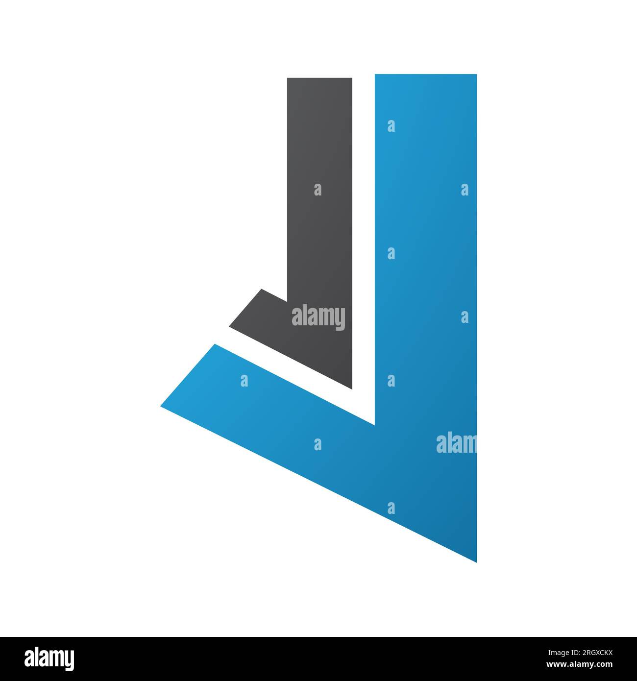 Blue and Black Letter J Icon with Straight Lines on a White Background ...