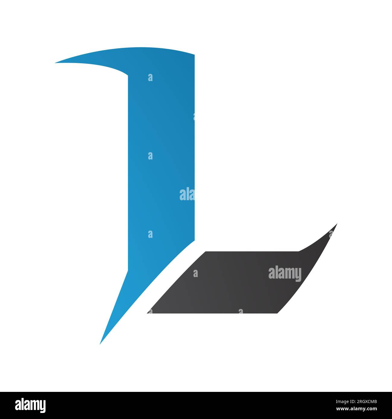 Blue and Black Letter L Icon with Sharp Spikes on a White Background ...