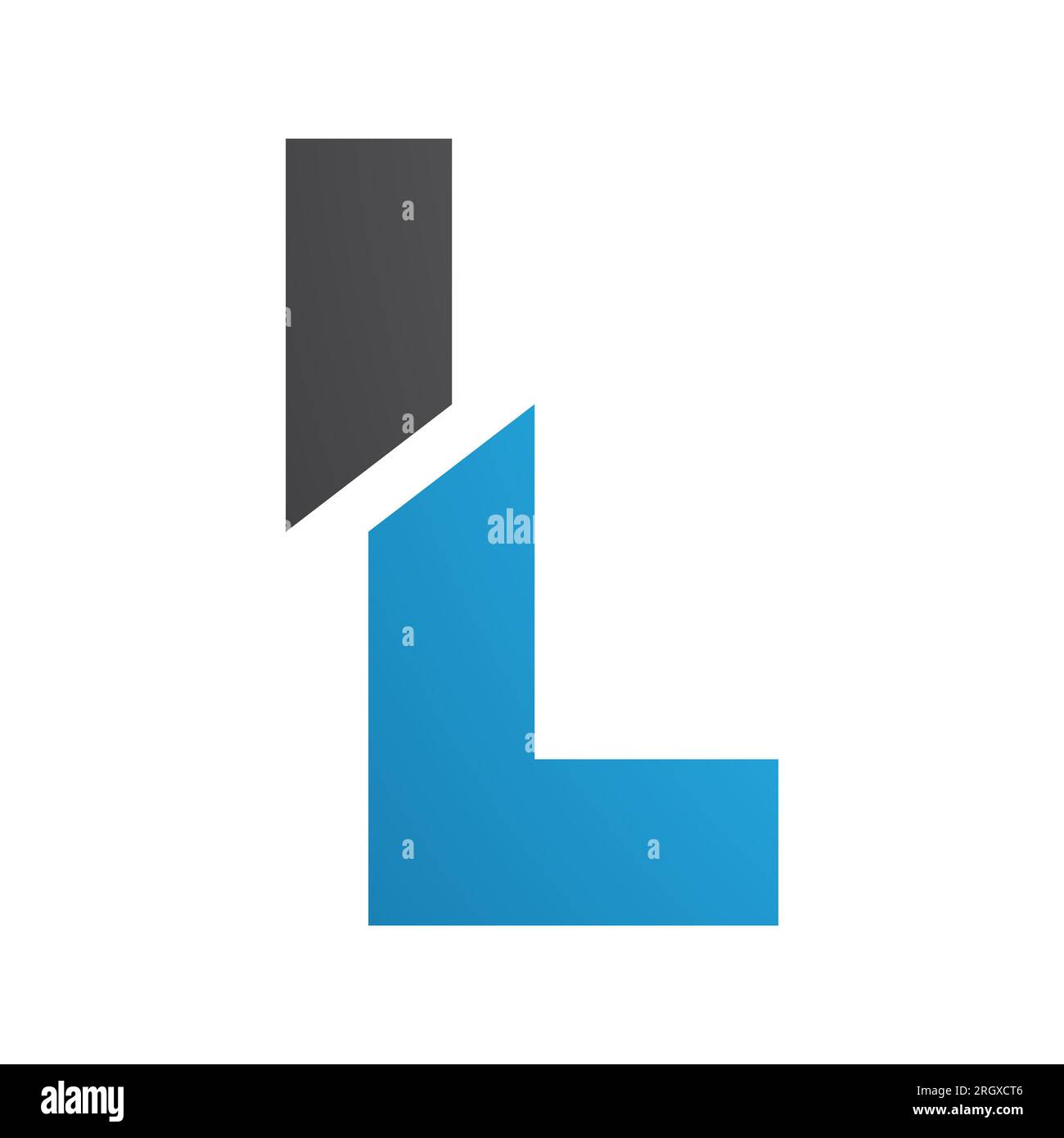 Blue and Black Split Shaped Letter L Icon on a White Background Stock ...