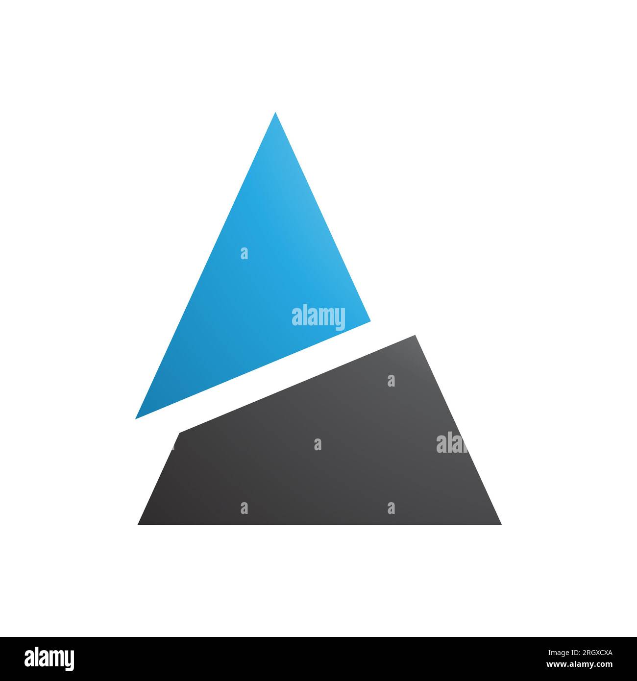 Blue and Black Split Triangle Shaped Letter A Icon on a White ...