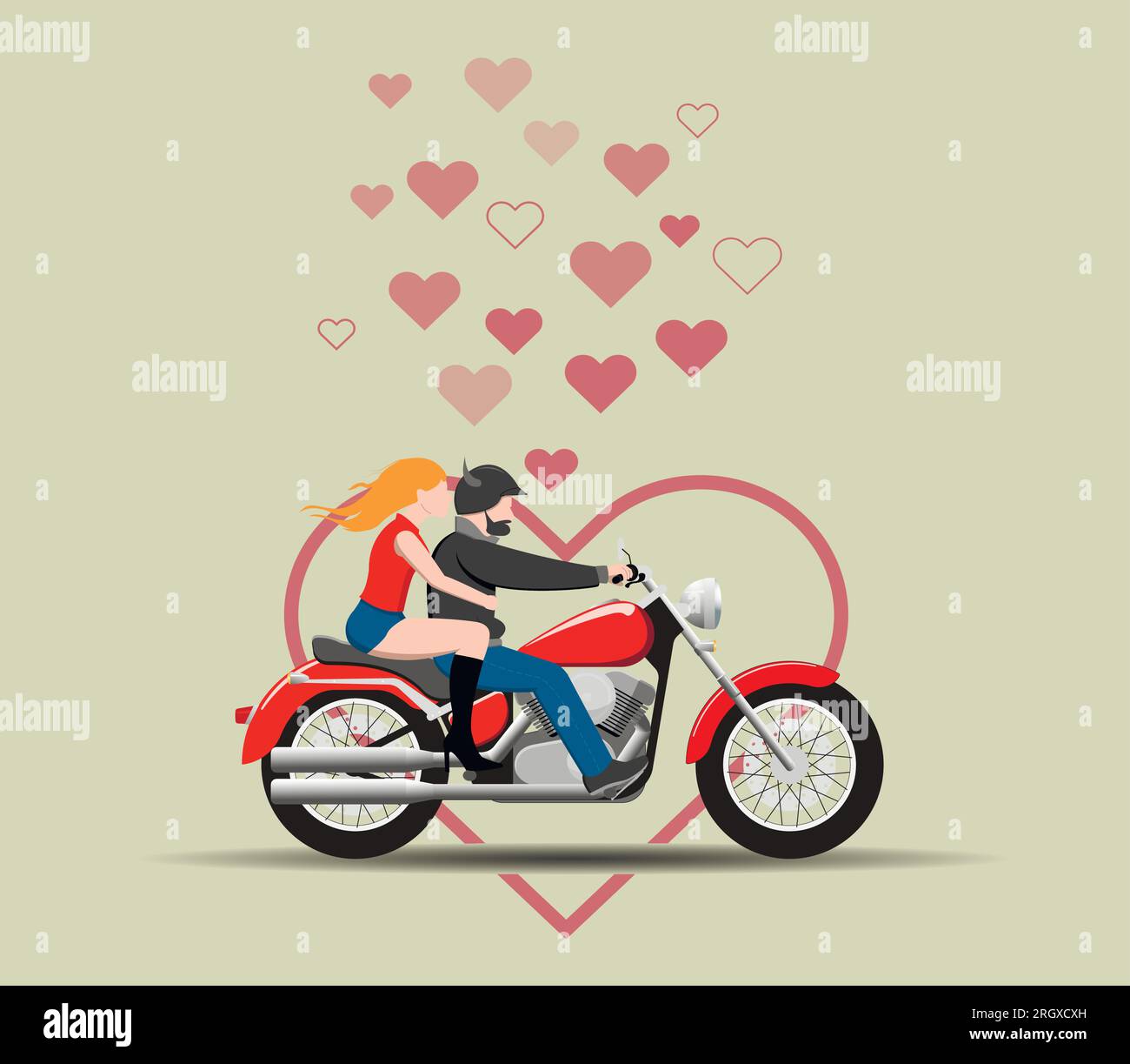 Motorcycle Couple Vector