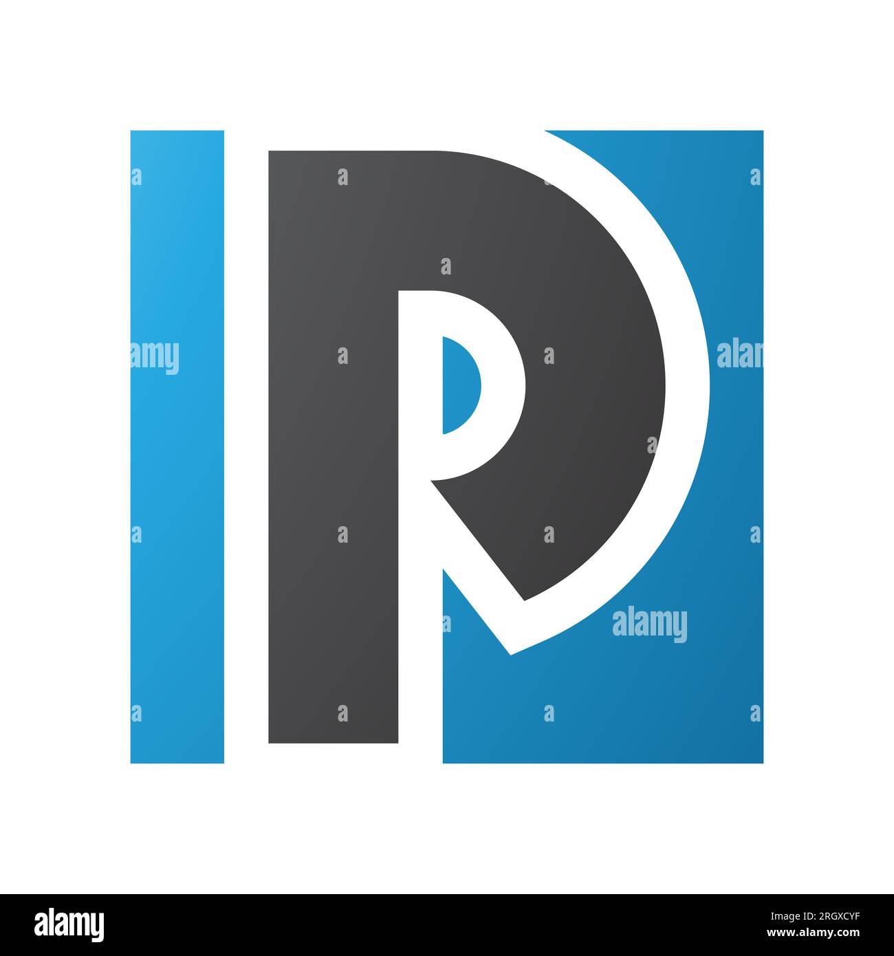 Blue and Black Square Letter P Icon on a White Background Stock Photo ...