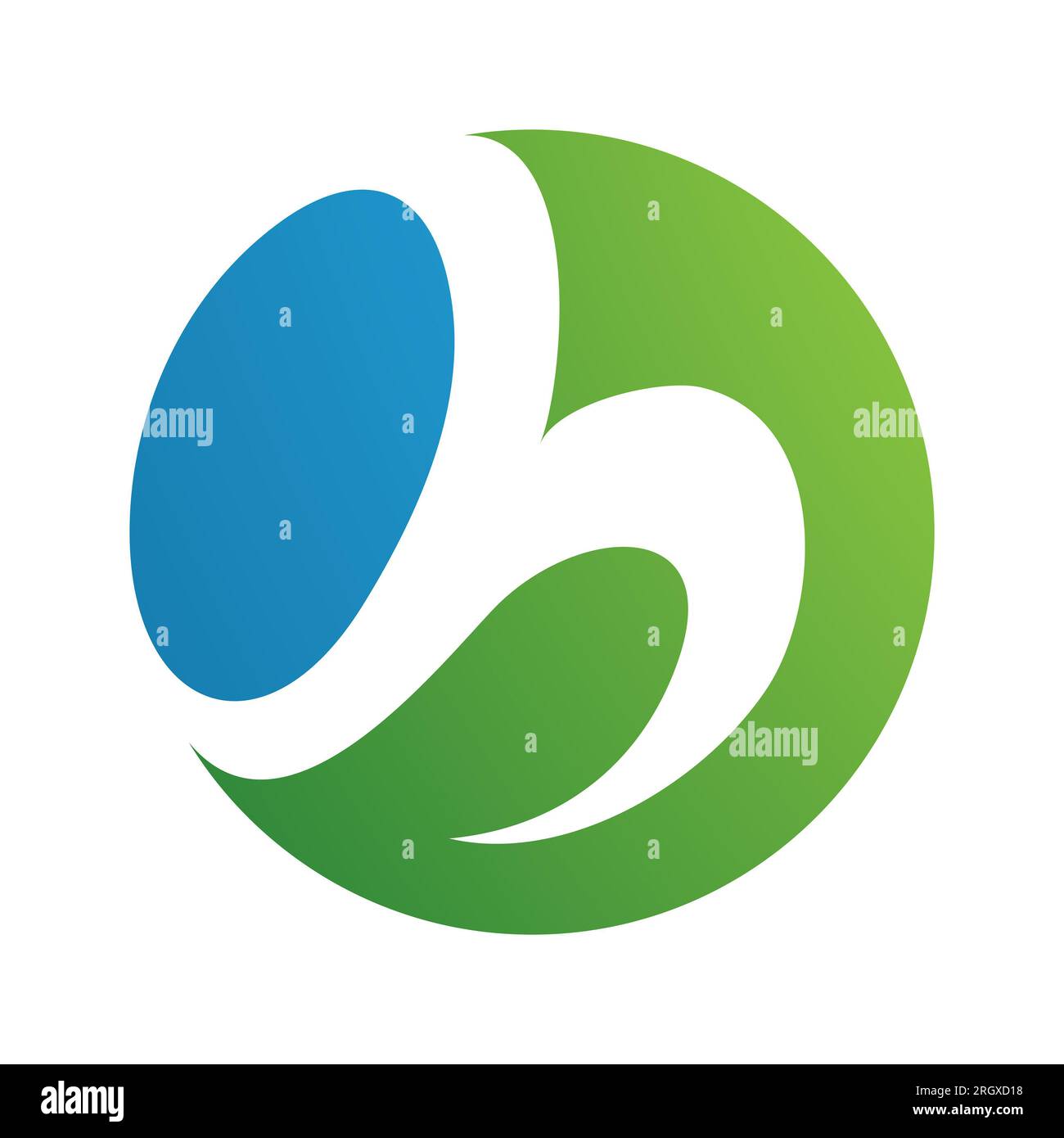 Blue and Green Circle Shaped Letter H Icon on a White Background Stock ...
