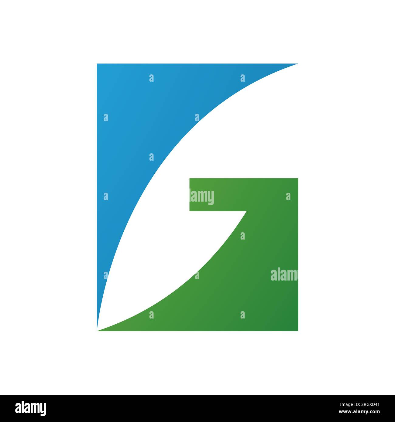 Blue and Green Rectangular Letter G Icon on a White Background Stock ...