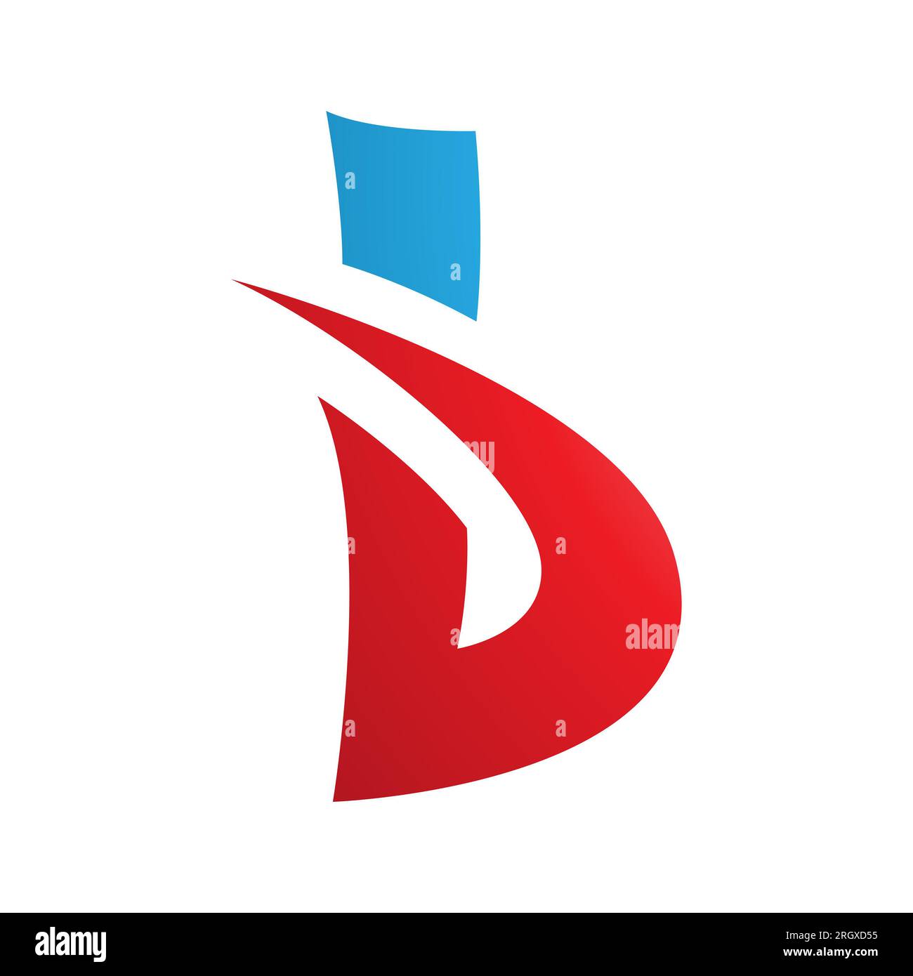 Blue and Red Bold Spiky Letter B Icon on a White Background Stock Photo ...