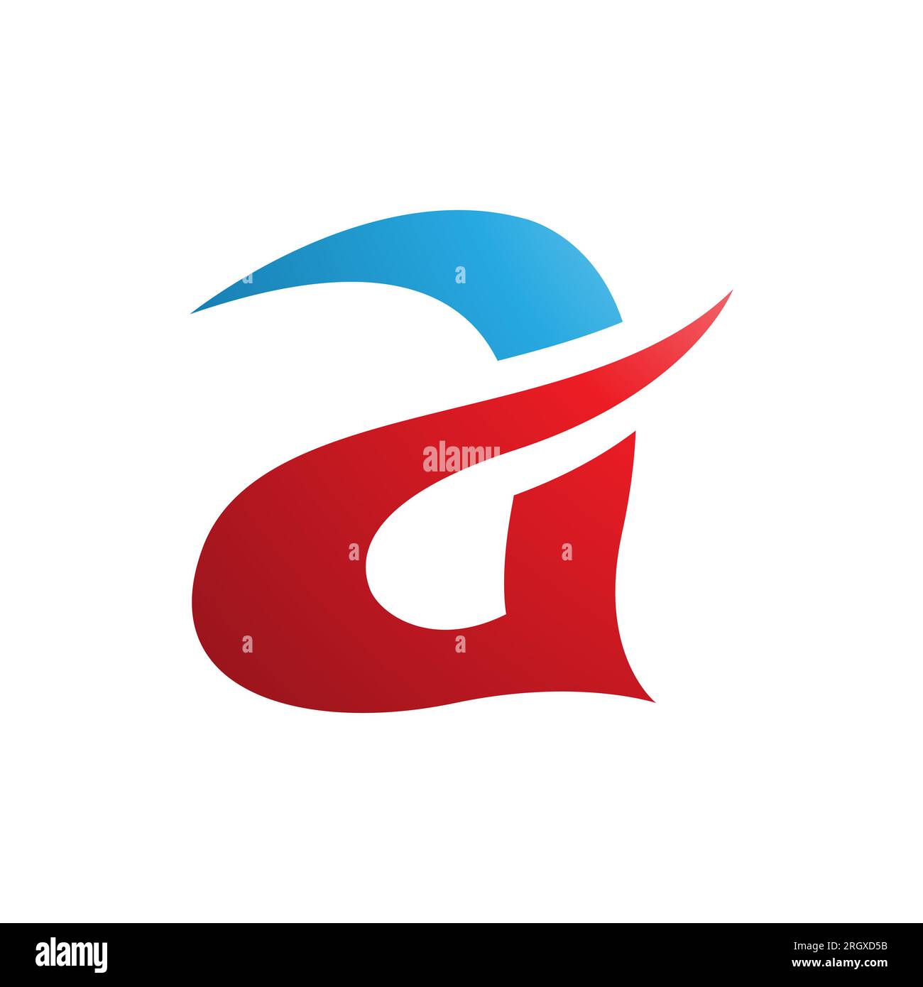 Blue and Red Curvy Spikes Letter A Icon on a White Background Stock ...
