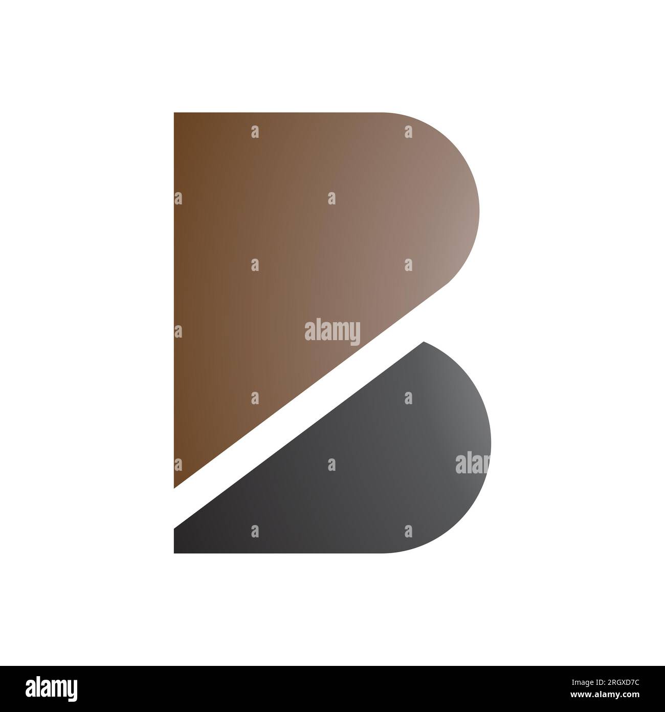 Brown and Black Bold Letter B Icon on a White Background Stock Photo ...