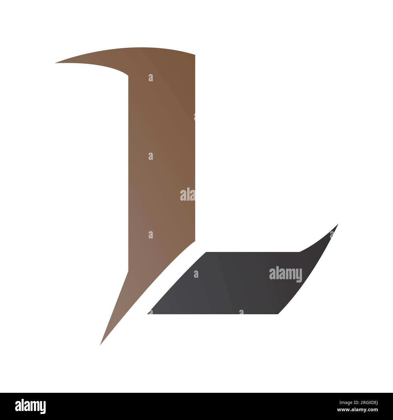 Brown and Black Letter L Icon with Sharp Spikes on a White Background ...