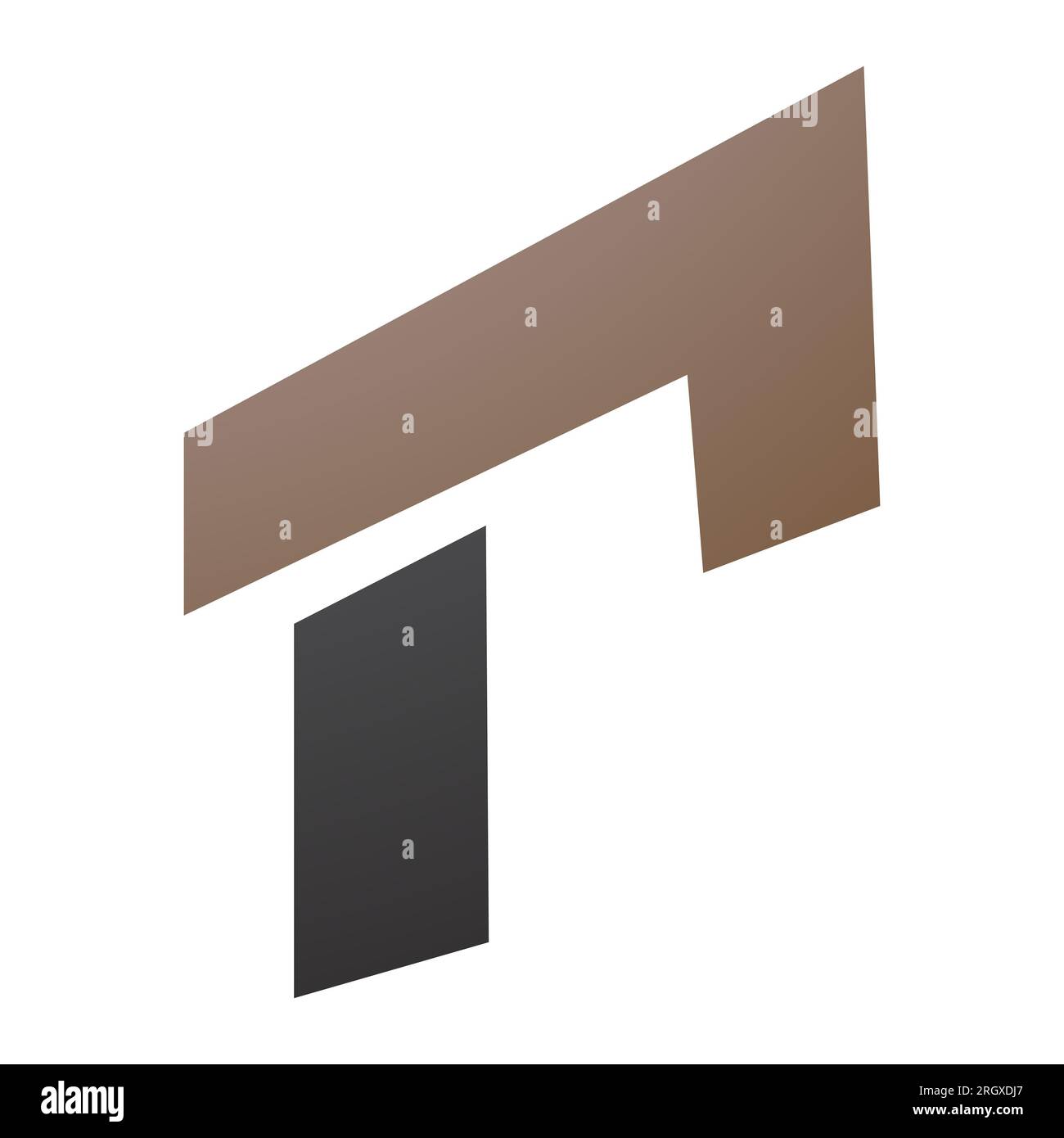 Brown and Black Rectangular Letter R Icon on a White Background Stock ...