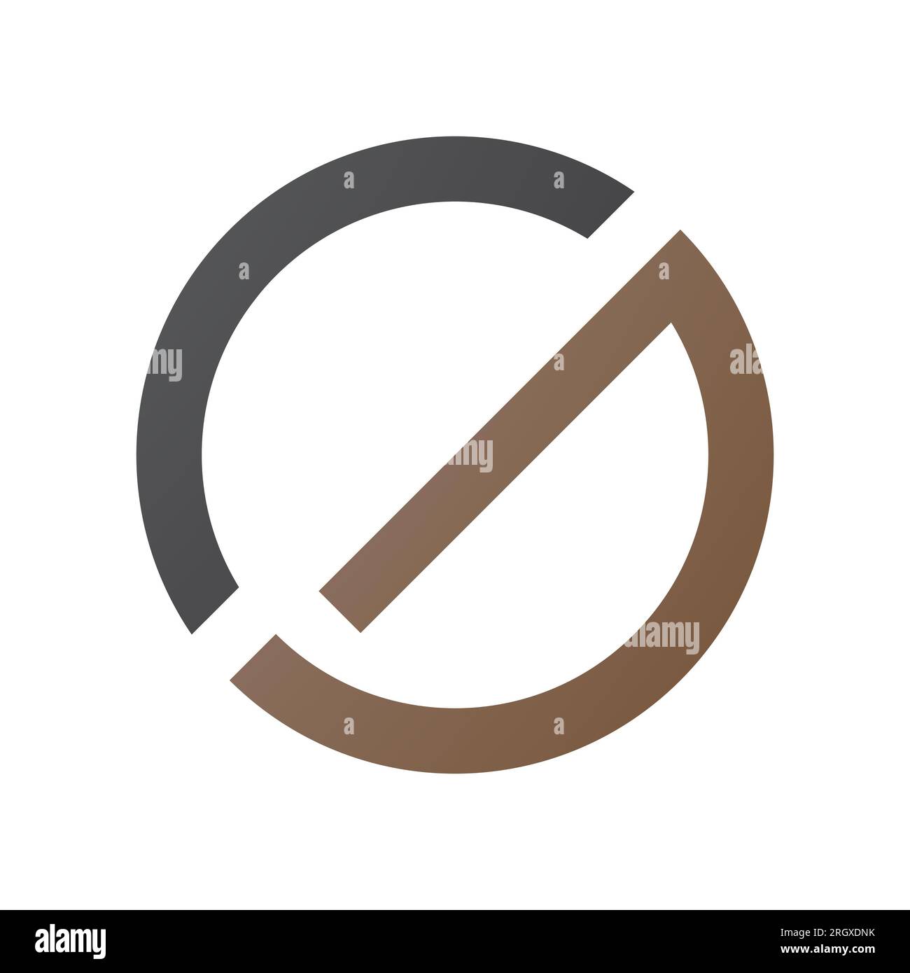Brown and Black Thin Round Letter G Icon on a White Background Stock ...
