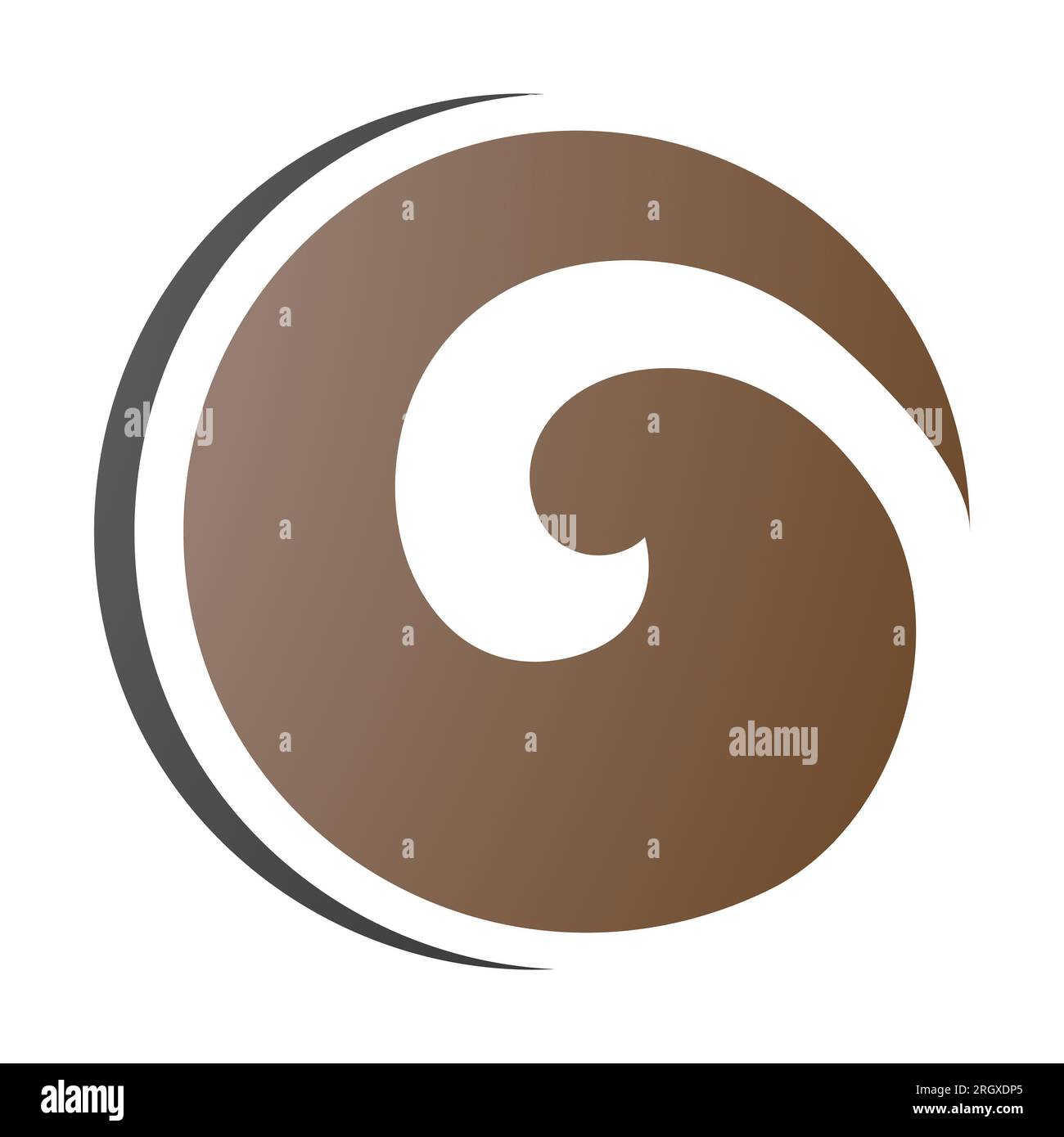 Brown and Black Whirl Shaped Letter O Icon on a White Background Stock ...