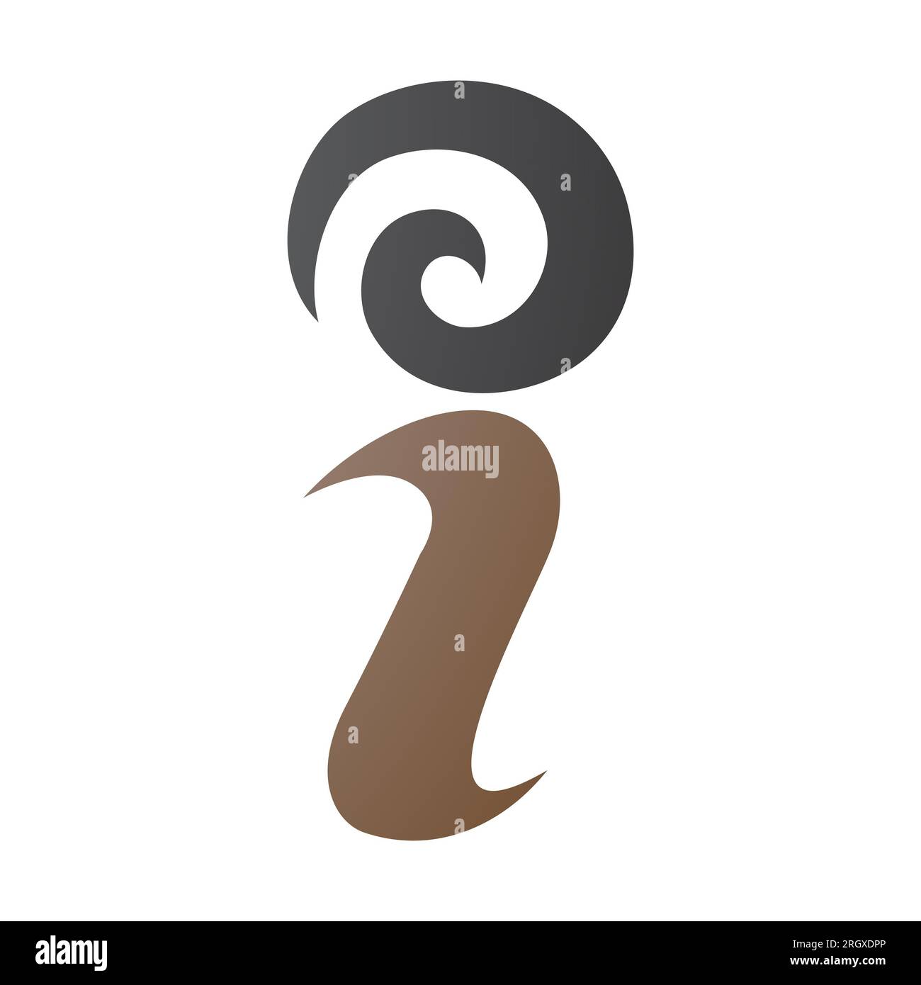 Brown and Black Swirly Letter I Icon on a White Background Stock Photo ...