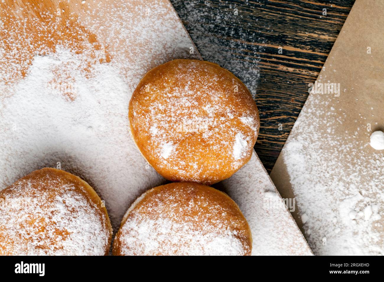 fried in oil Berlin donuts with stuffing, dessert of delicious and ...