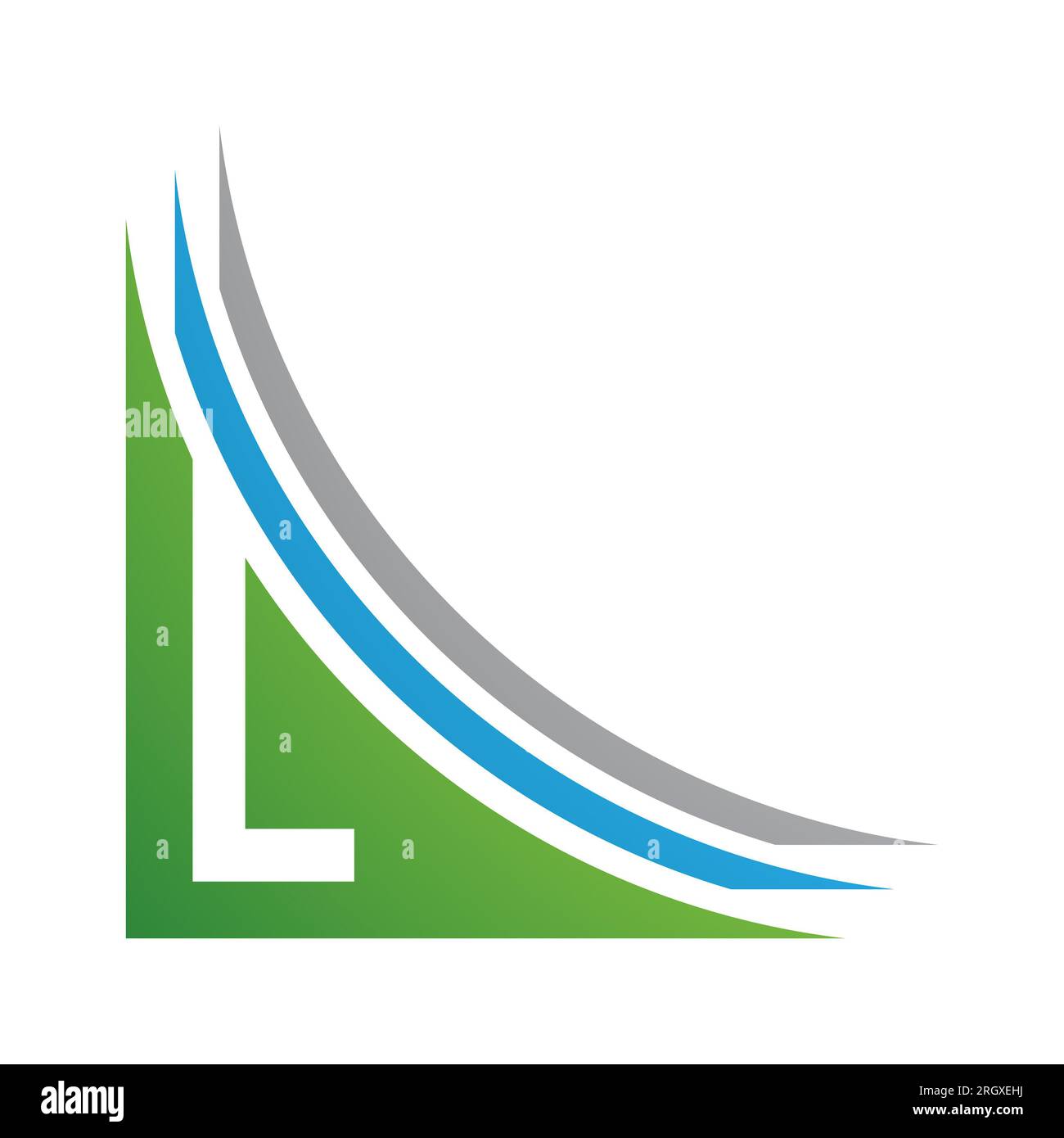 Green and Blue Letter L Icon with Layers on a White Background Stock ...