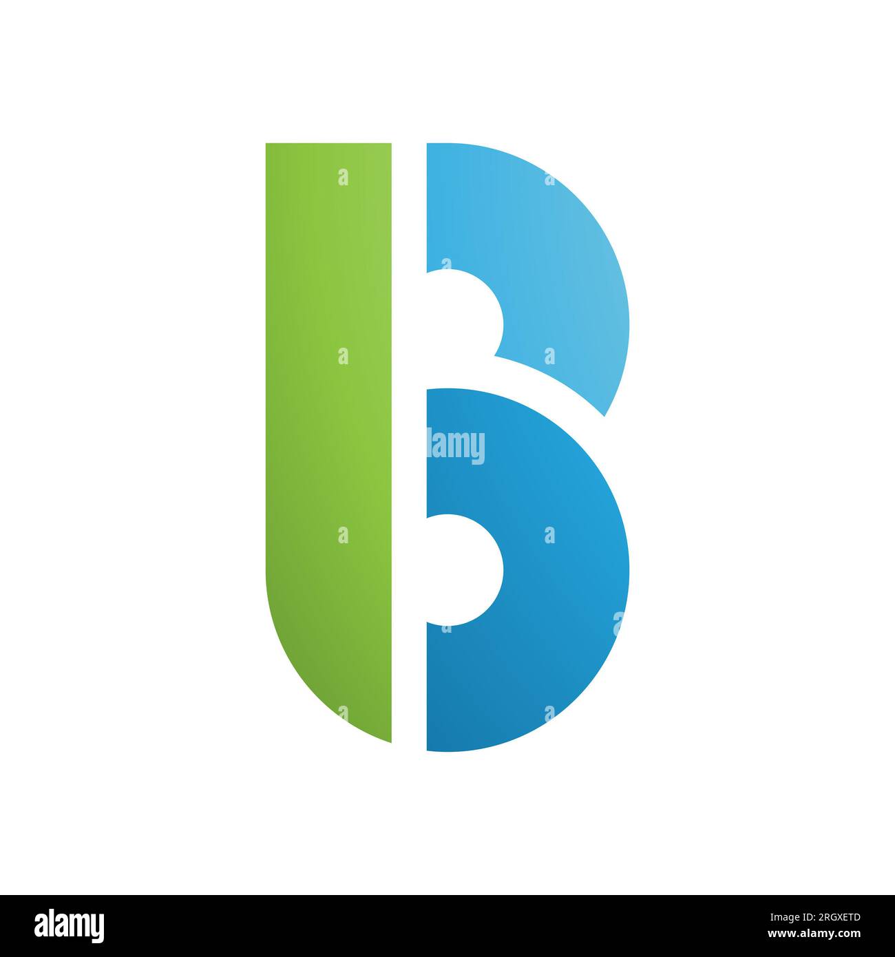 Green and Blue Round Disk Shaped Letter B Icon on a White Background ...
