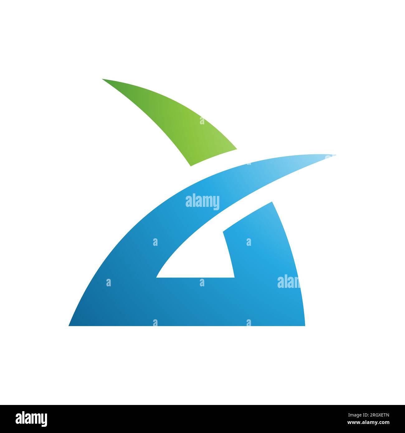 Green and Blue Spiky Grass Shaped Letter A Icon on a White Background ...