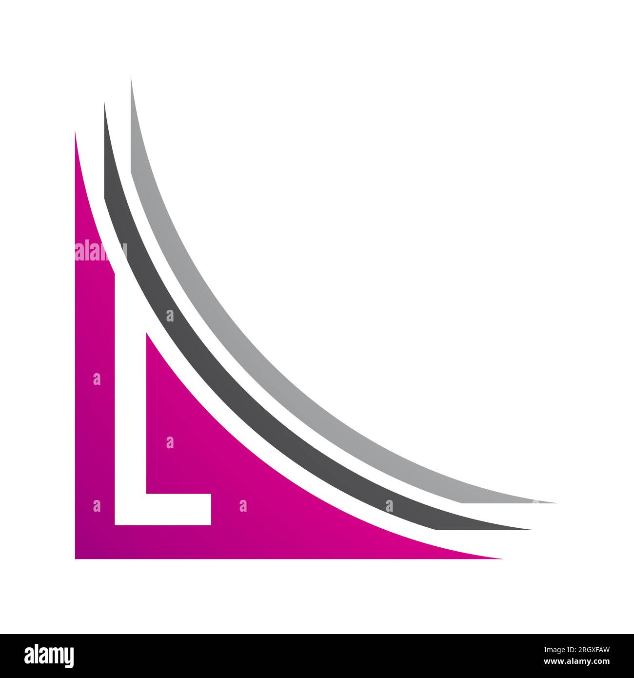 Magenta and Black Letter L Icon with Layers on a White Background Stock ...