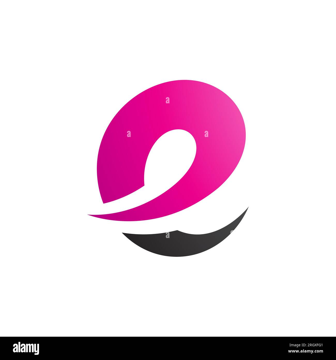 Magenta and Black Lowercase Letter E Icon with Soft Spiky Curves on a ...