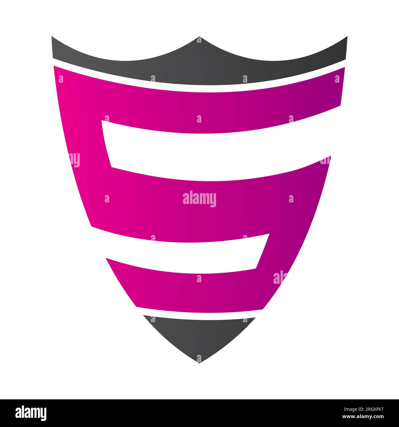 Magenta and Black Shield Shaped Letter S Icon on a White Background ...