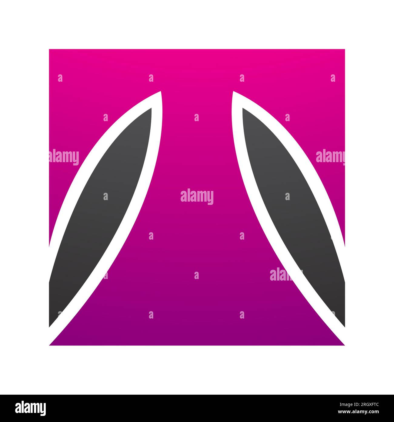 Magenta and Black Square Shaped Letter T Icon on a White Background ...