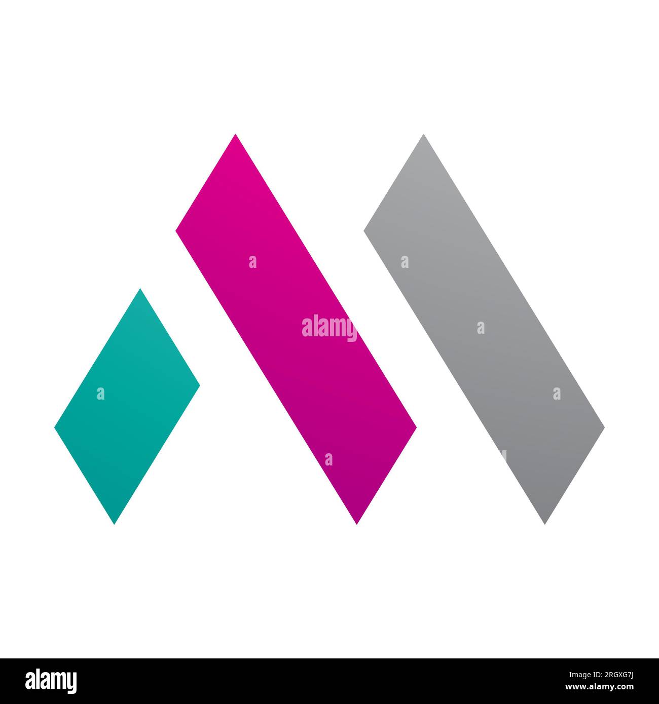 Magenta and Green Letter M Icon with Rectangles on a White Background ...